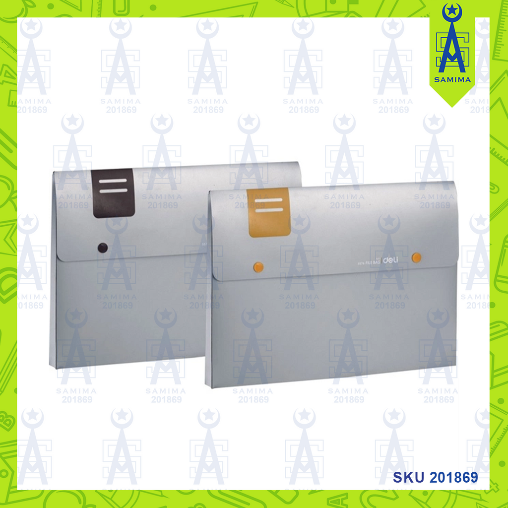 DELI 5576 NEWYORK EXPANDING BUTTON FILE HOLDER A4 – Samima