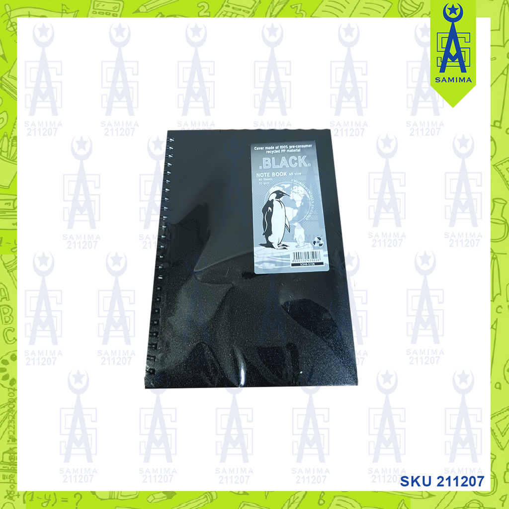 KAMI BLACK PP COVER NOTE BOOK A5 70GSM 80'S – Samima