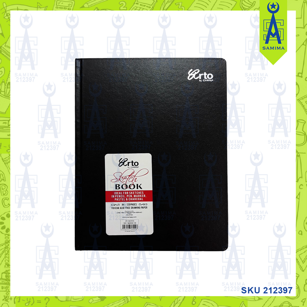 ARTO CR 36002 SKETCH BOOK A4 HARD COVER 120P – Samima