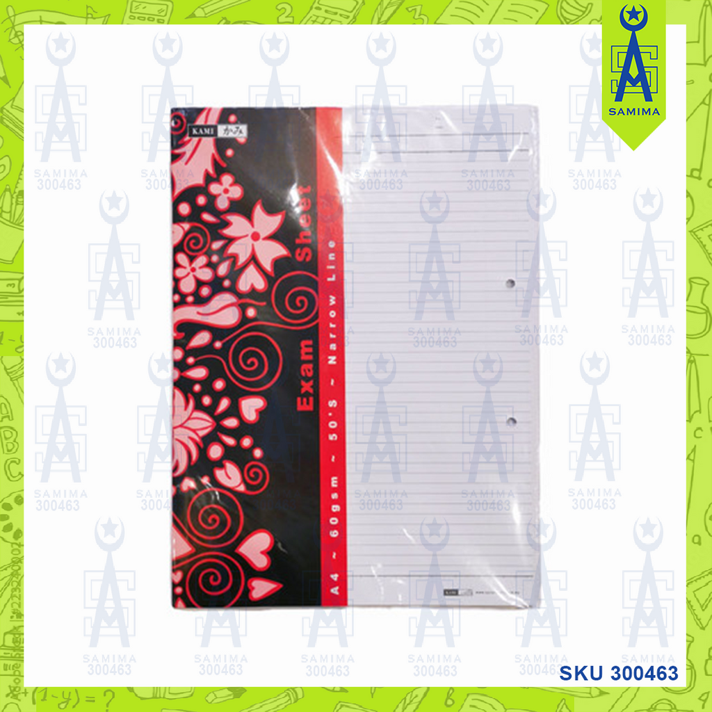 KAMI EXAM SHEET A4 50'S NARROW LINE SKES-6050 – Samima