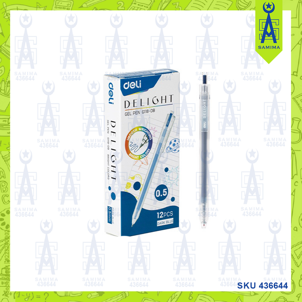 DELI G118-DB GEL PEN DARK BLUE 0.5MM – Samima