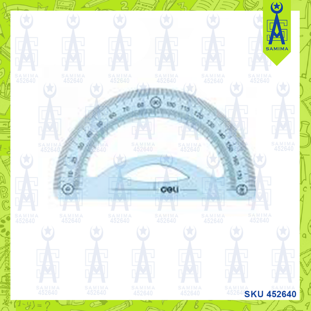 DELI H16 WOOVE PROTRACTOR 180'D, 12CM – Samima