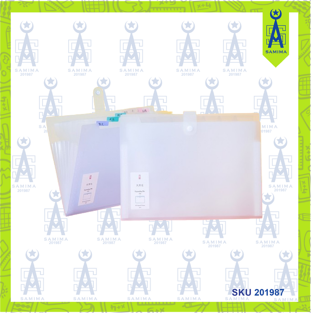 DELI 5735 CLEAR 8 POCKET EXPANDING FILE – Samima