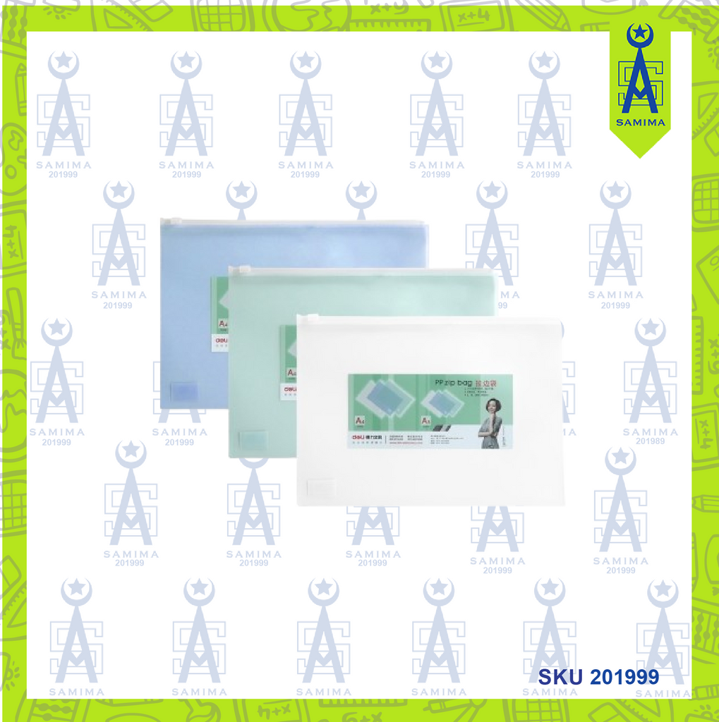 DELI 5588 TRANSPARENT ZIPPER BAG A4 – Samima