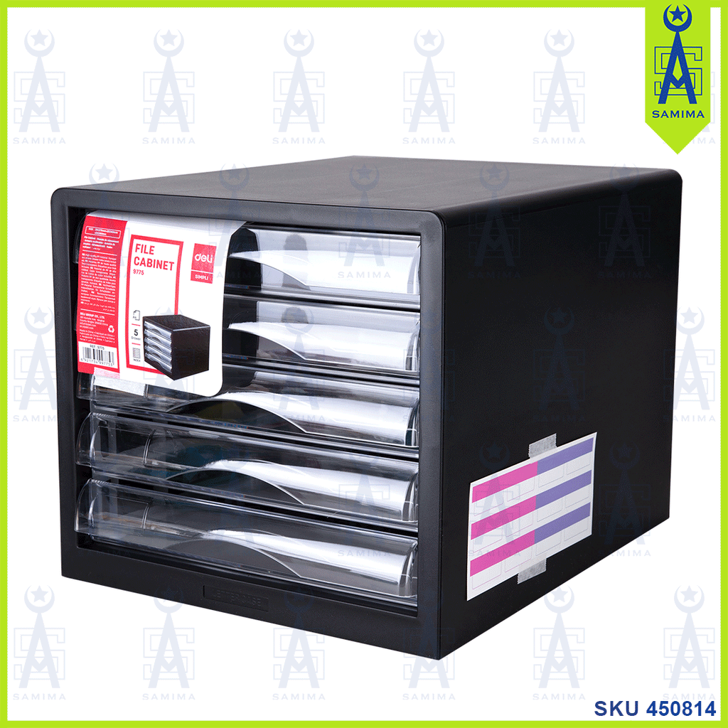 DELI E9775 5 DRAWER FILE CABINET 275X340X260MM – Samima