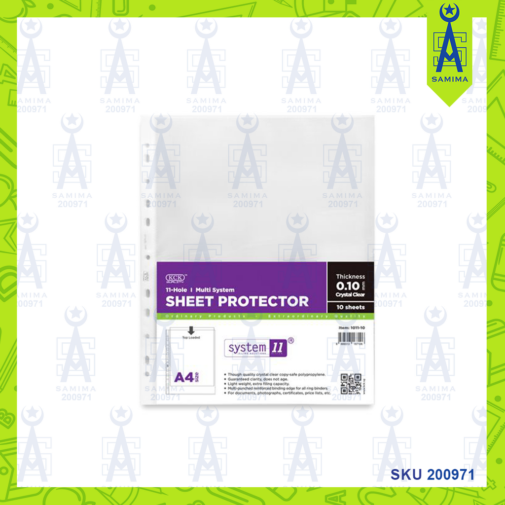 KCK SHEET PROTECTOR A4 10SHEETS 0.10MM – Samima
