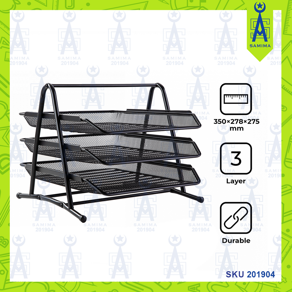 DELI 9181 WIRE MESH DOCUMENT TRAY METAL 3 TIER – Samima