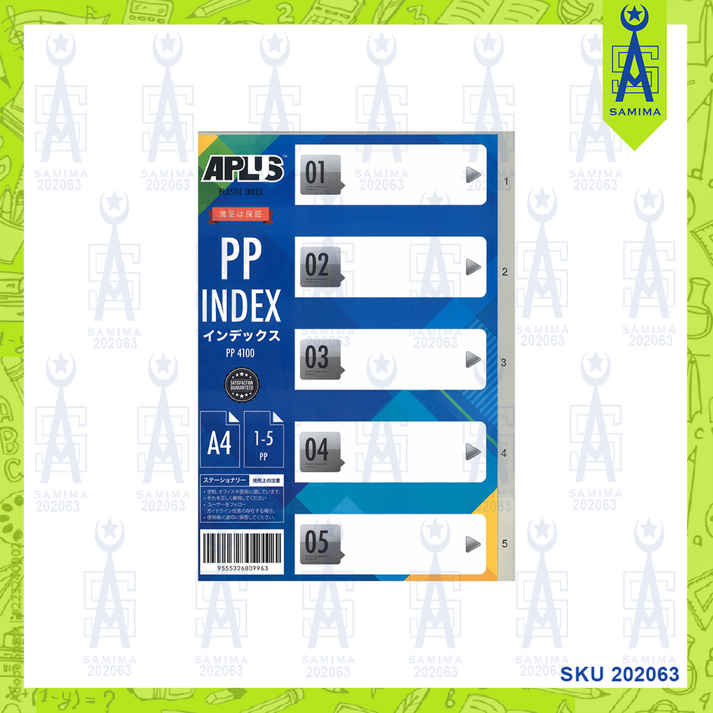 APLUS PLASTIC INDEX DIVIDER COLOUR 1-5 PP4200 – Samima