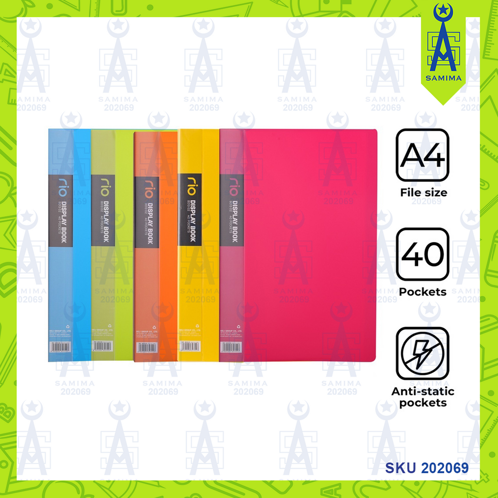 DELI B01302 RIO DISPLAY (CLEAR) BOOK F4 40 POCKETS – Samima