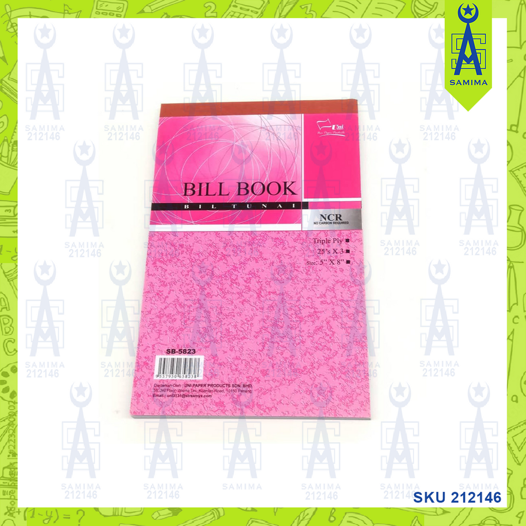 UNI BILL BOOK NCR 5X8 25'S X 3 PLY – Samima
