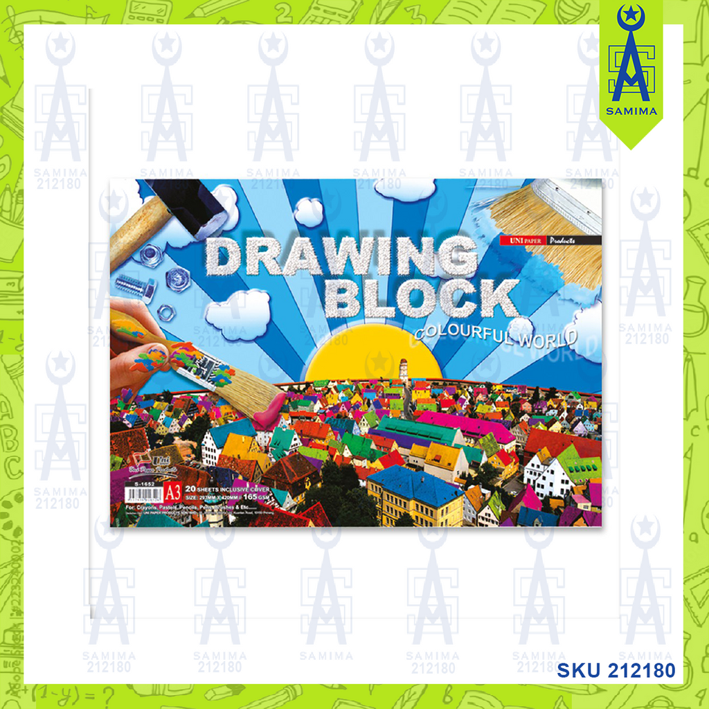 UNI DRAWING BLOCK A3 165GSM 20'S S-1652 – Samima