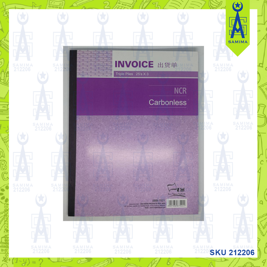 UNI INVOICE NCR 25'S 3PLY SBB-7521 – Samima