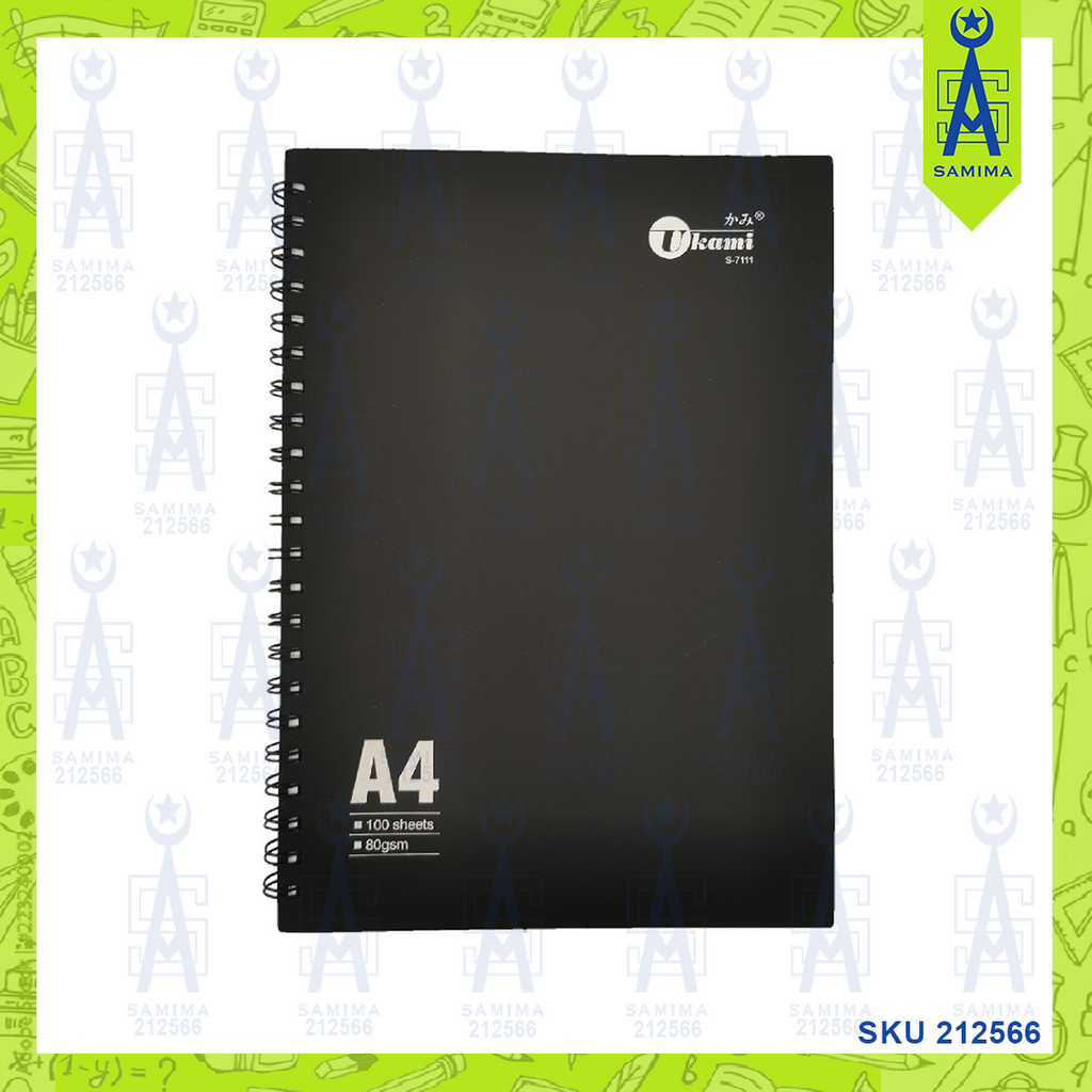UKAMI S-7111 WIRE O RING NOTE BOOK A4 80GSM 100'S – Samima