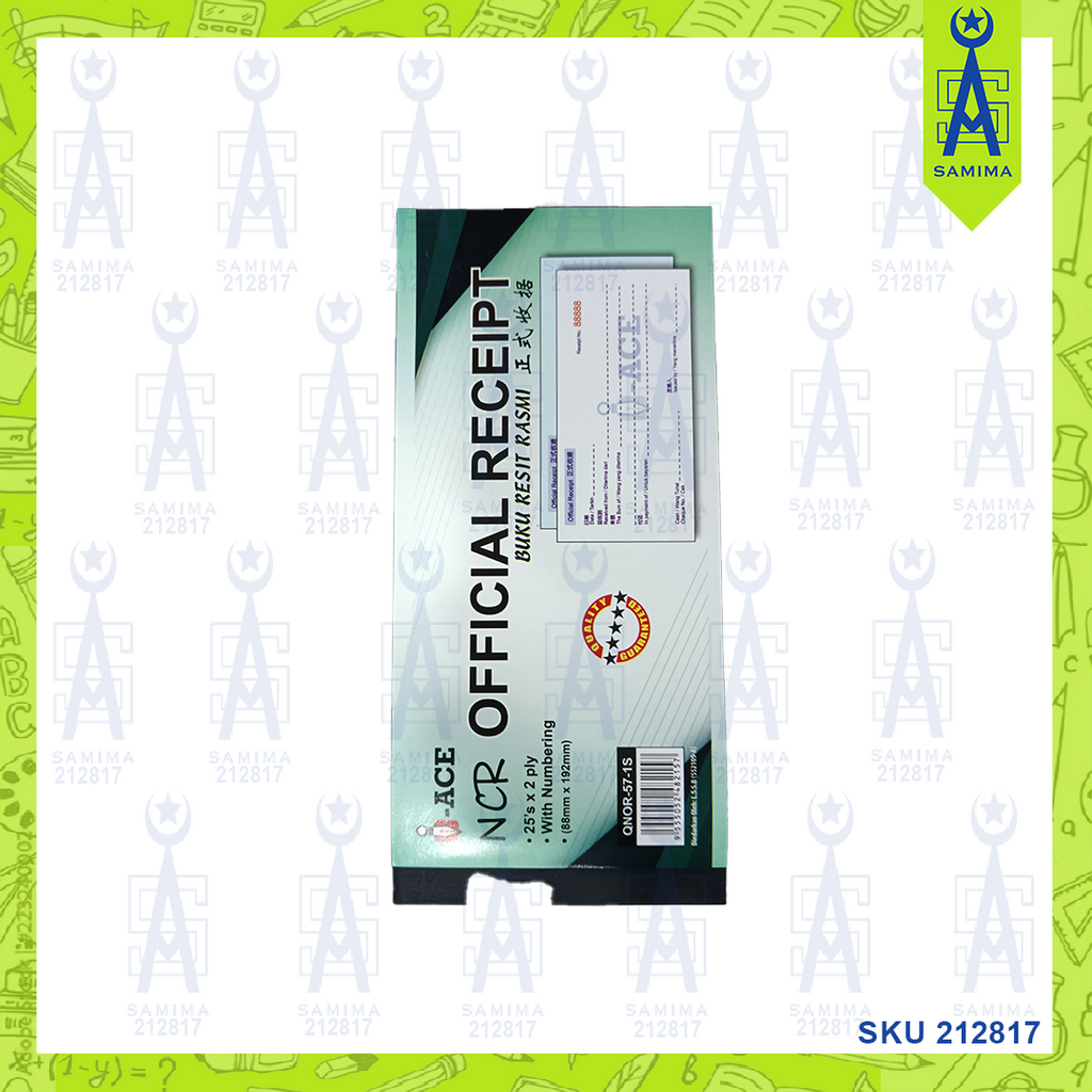 I-ACE NCR OFFICIAL RECEIPT NUMBERING 2PLY 25'S – Samima