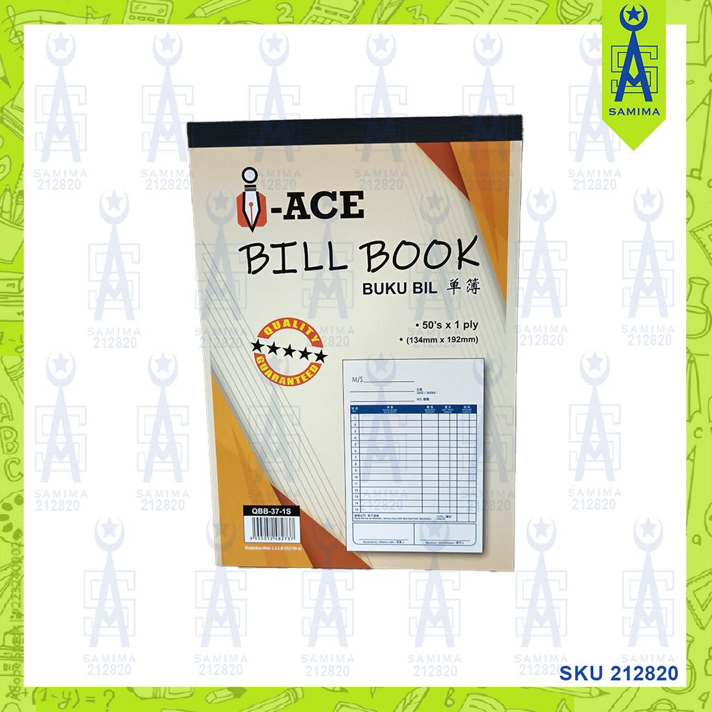 I-ACE BILL BOOK 1PLY 50'S 13 X 19CM – Samima