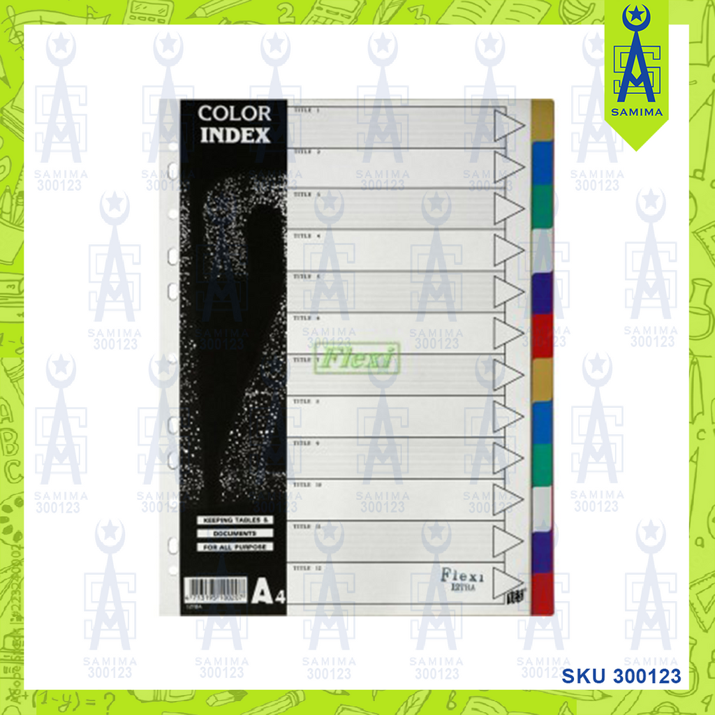 FLEXI COLOUR INDEX 12C,TBA PLASTIC DIVIDER A4 – Samima