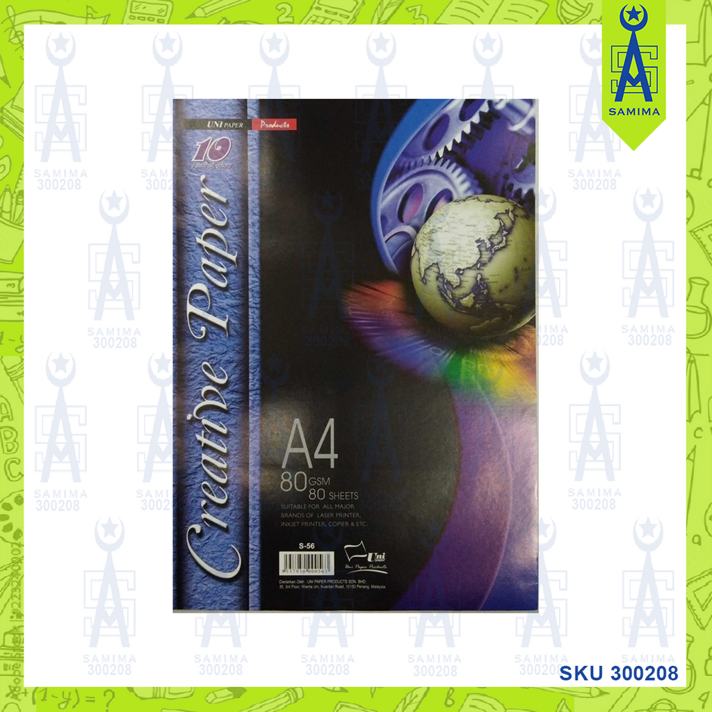 UNI A4 CREATIVE PAPER 80'S 80GSM S-56 – Samima