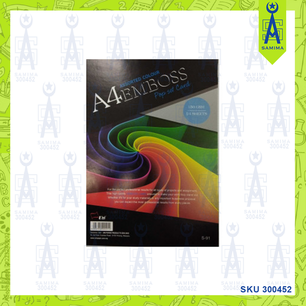A4 EMBOSS POP SET CARD 24'SHEET'150 GSM – Samima