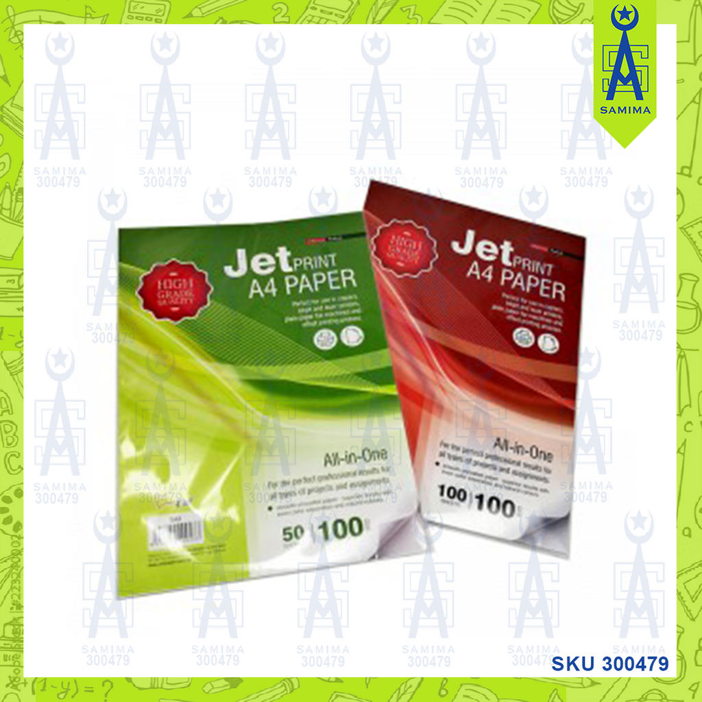 UNI S43 JET PRINT PAPER A4 100GSM 50'S – Samima
