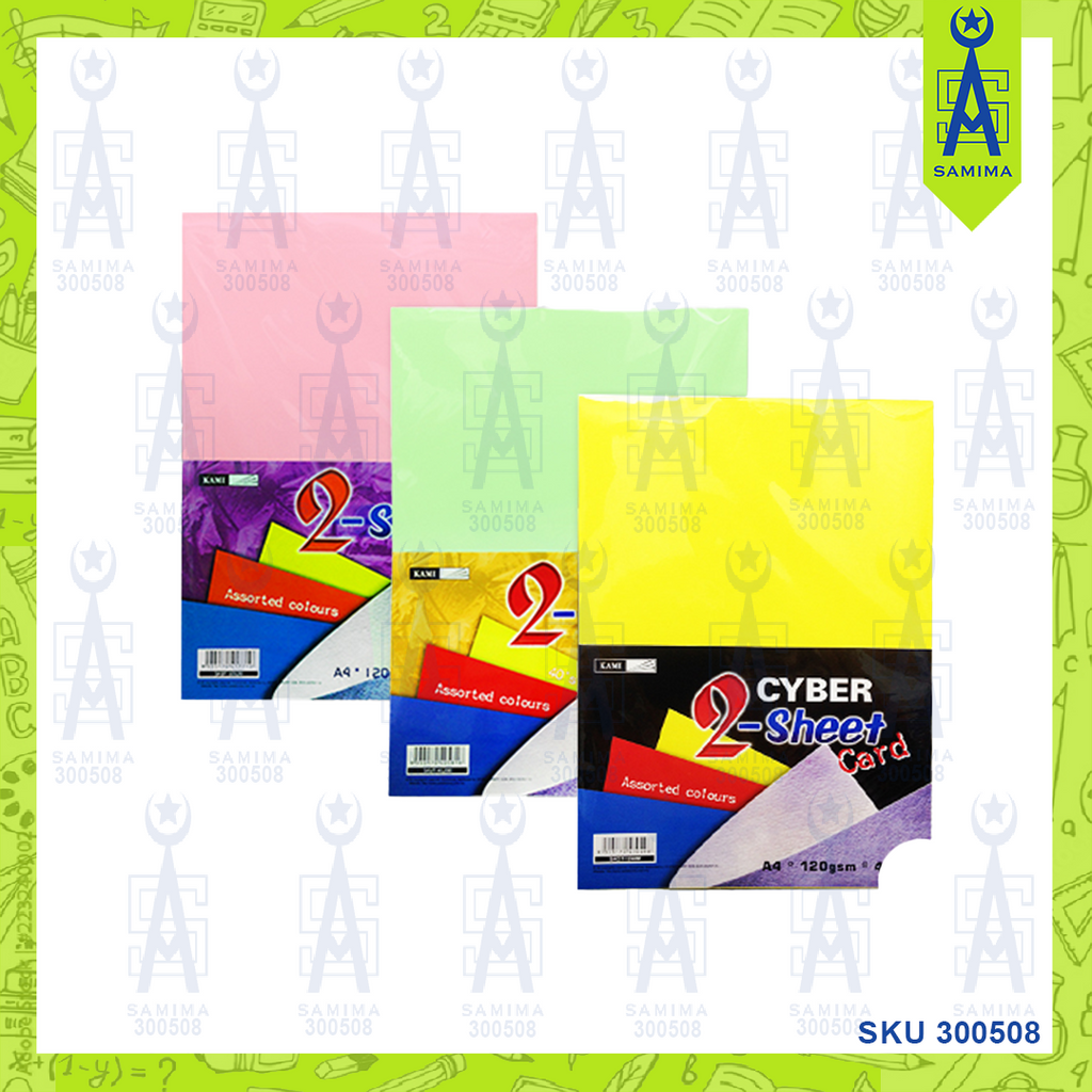KAMI 2-SHEET ASSORTED COLOUR CARD 120GASM 100'S – Samima