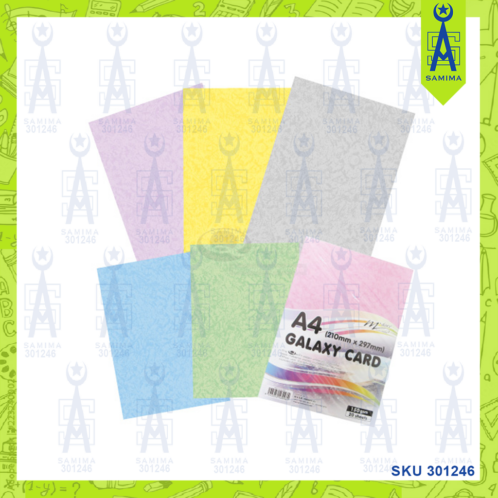 M'DORI GALAXY CARDS 150GSM 20 SHEETS ASST COLOR – Samima