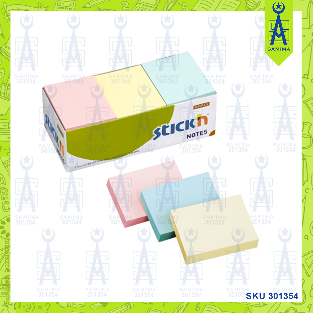HOPAX STICK'N NOTES 1.5X2 38X50MM 100'S – Samima