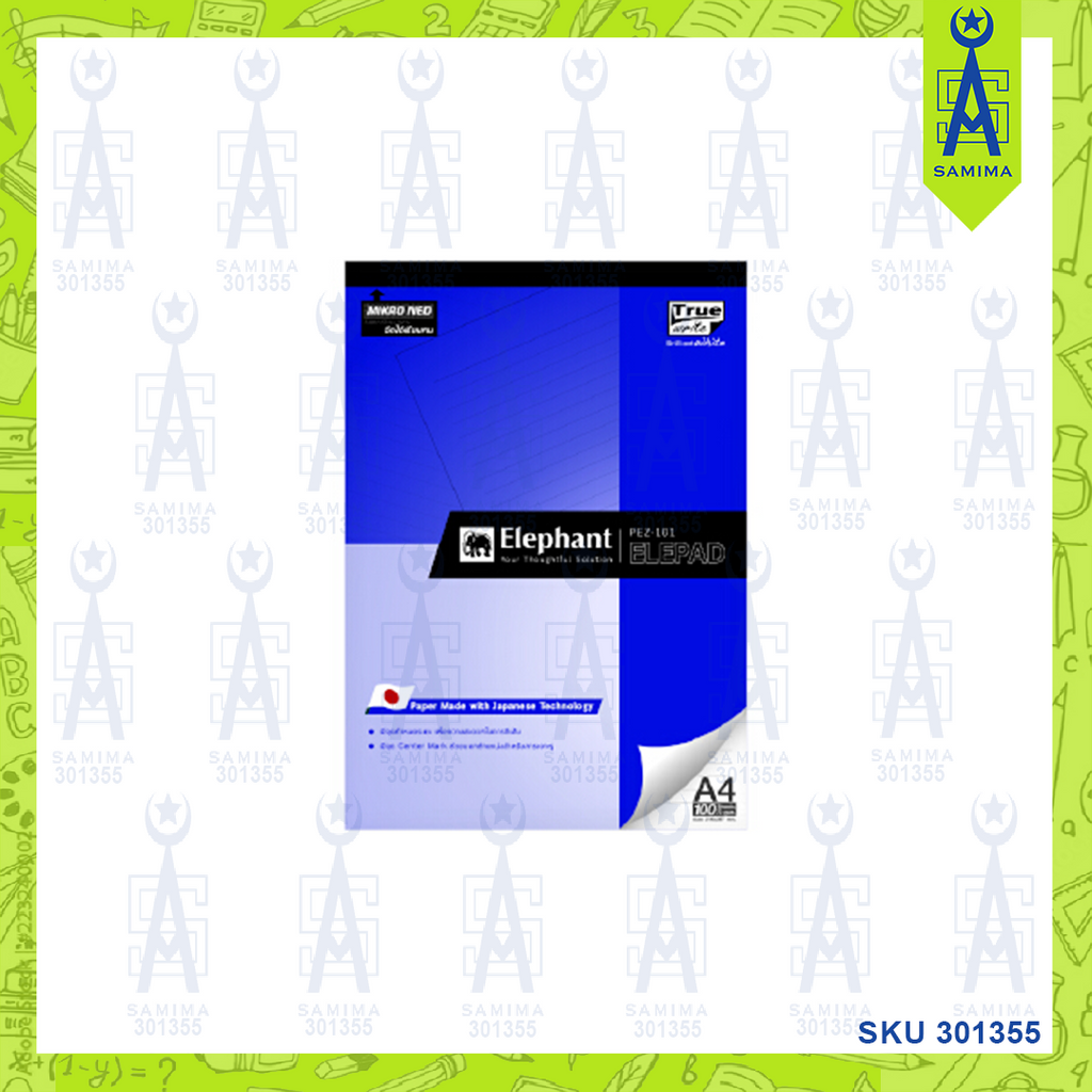 ELEPHANT GRID SQUARE WRITING PAD A4 70GSM 50'S – Samima