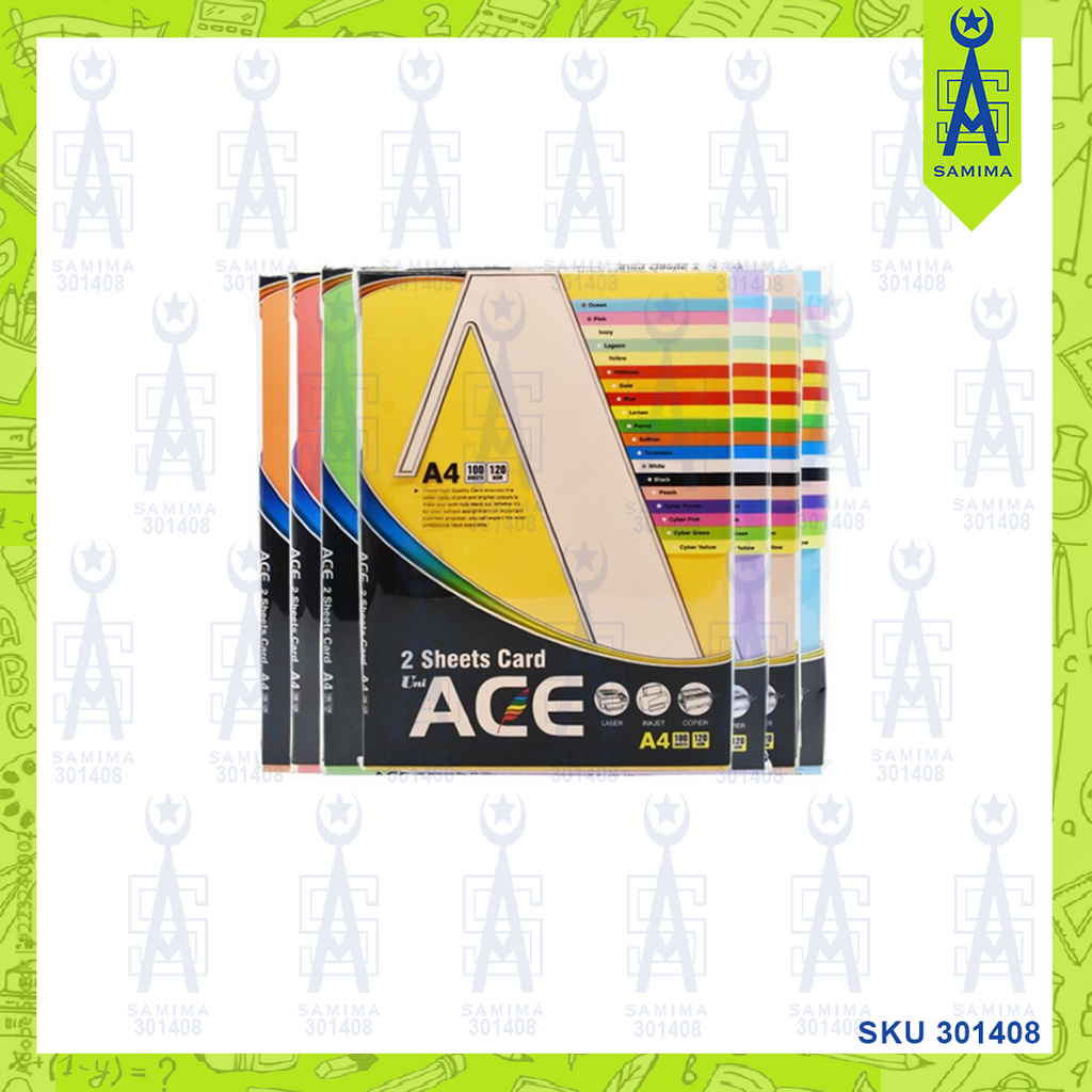 UNI ACE 2 SHEET CARD A4 120GSM 100'S – Samima