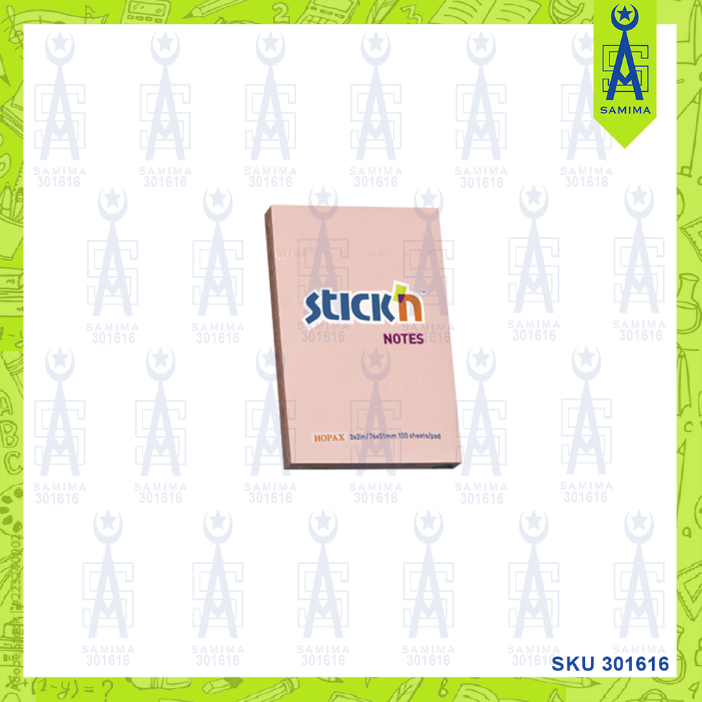 HOPAX STICK'N NOTES 3X2 76X51MM PASTEL PINK – Samima