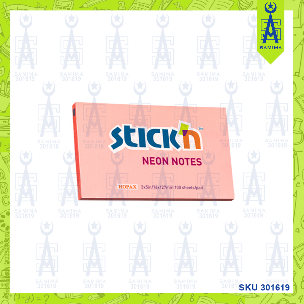 HOPAX STICK'N NOTES 3X5 76X127MM NEON PINK 21170 – Samima