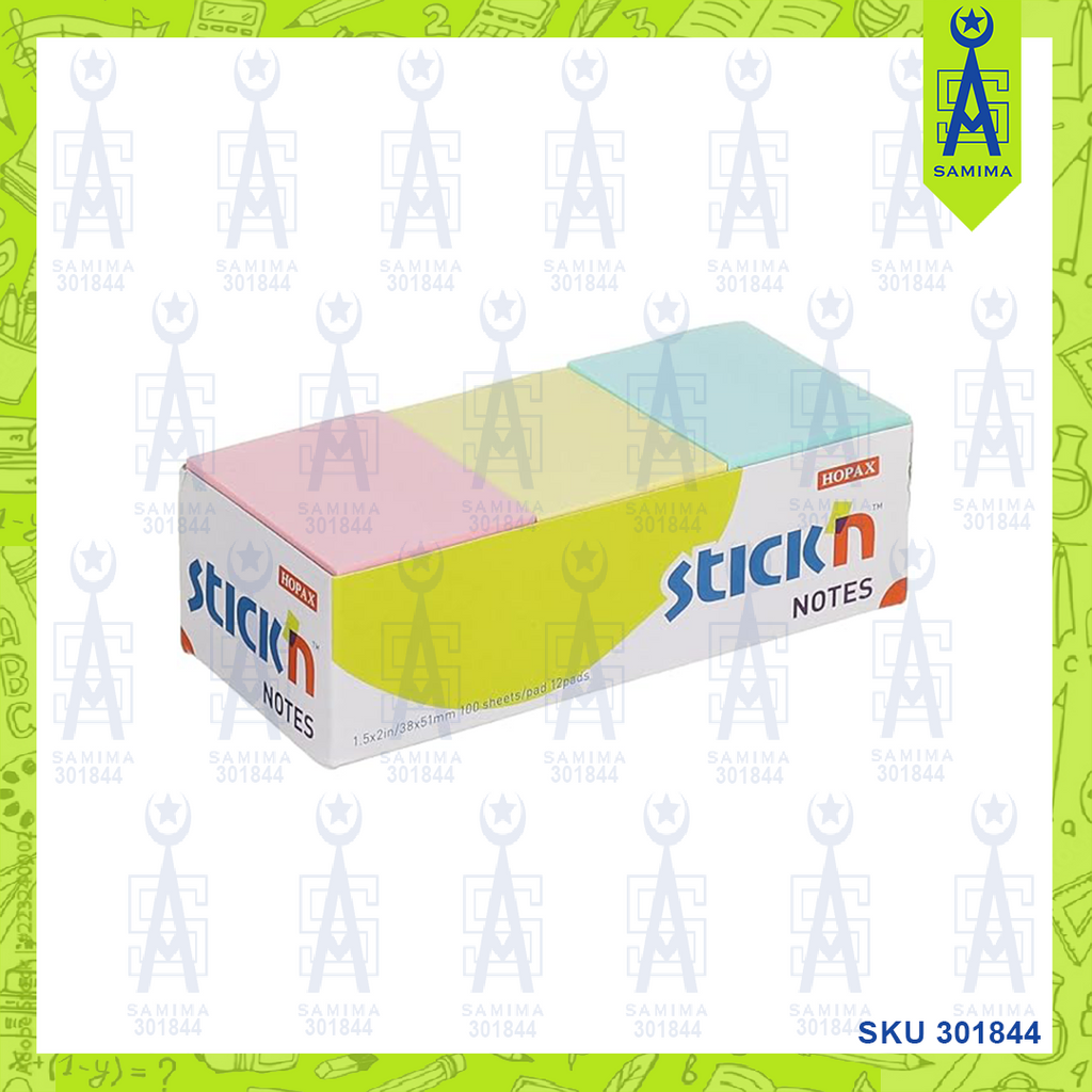 HOPAX STICK N NOTES 1.5X2 38X51 MULTI COLOR 12 PAD – Samima