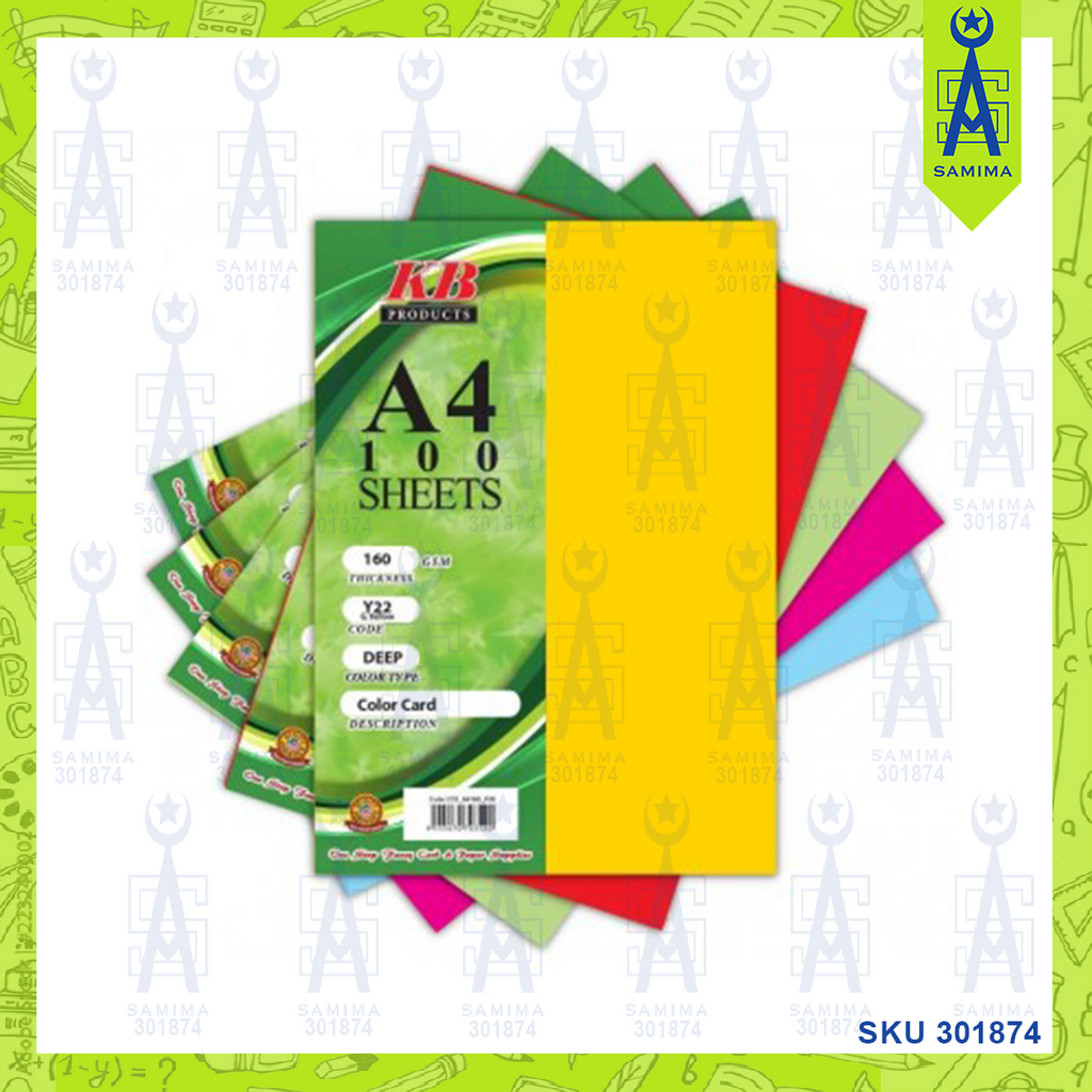 KB 2 SHEET CARDS DARK COLOURS A4 120GSM 100'S – Samima