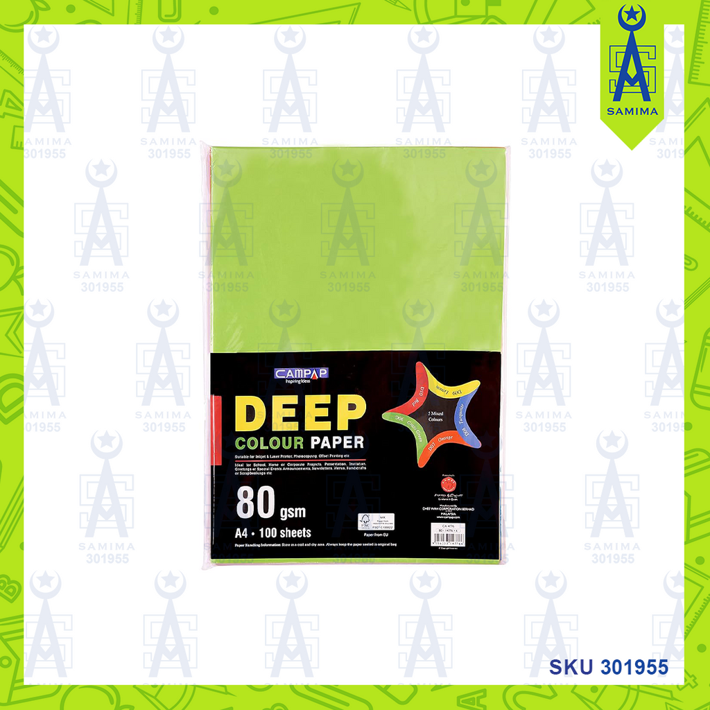 CAMPAP CA4776 DEEP COLOUR PAPER A4 80GSM 100'S – Samima