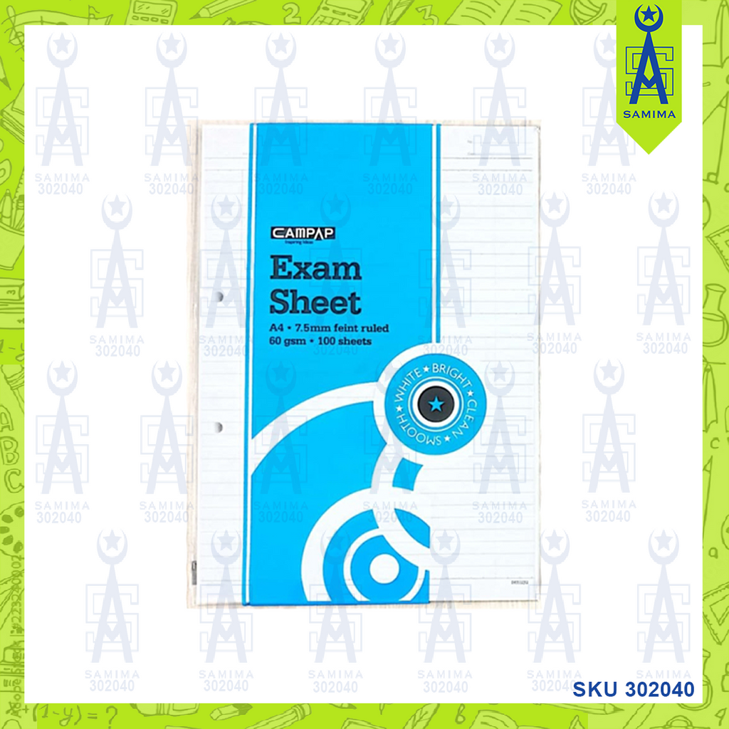 CAMPAP CA3707 EXAMA SHEETS A4 60GSM 200'S – Samima