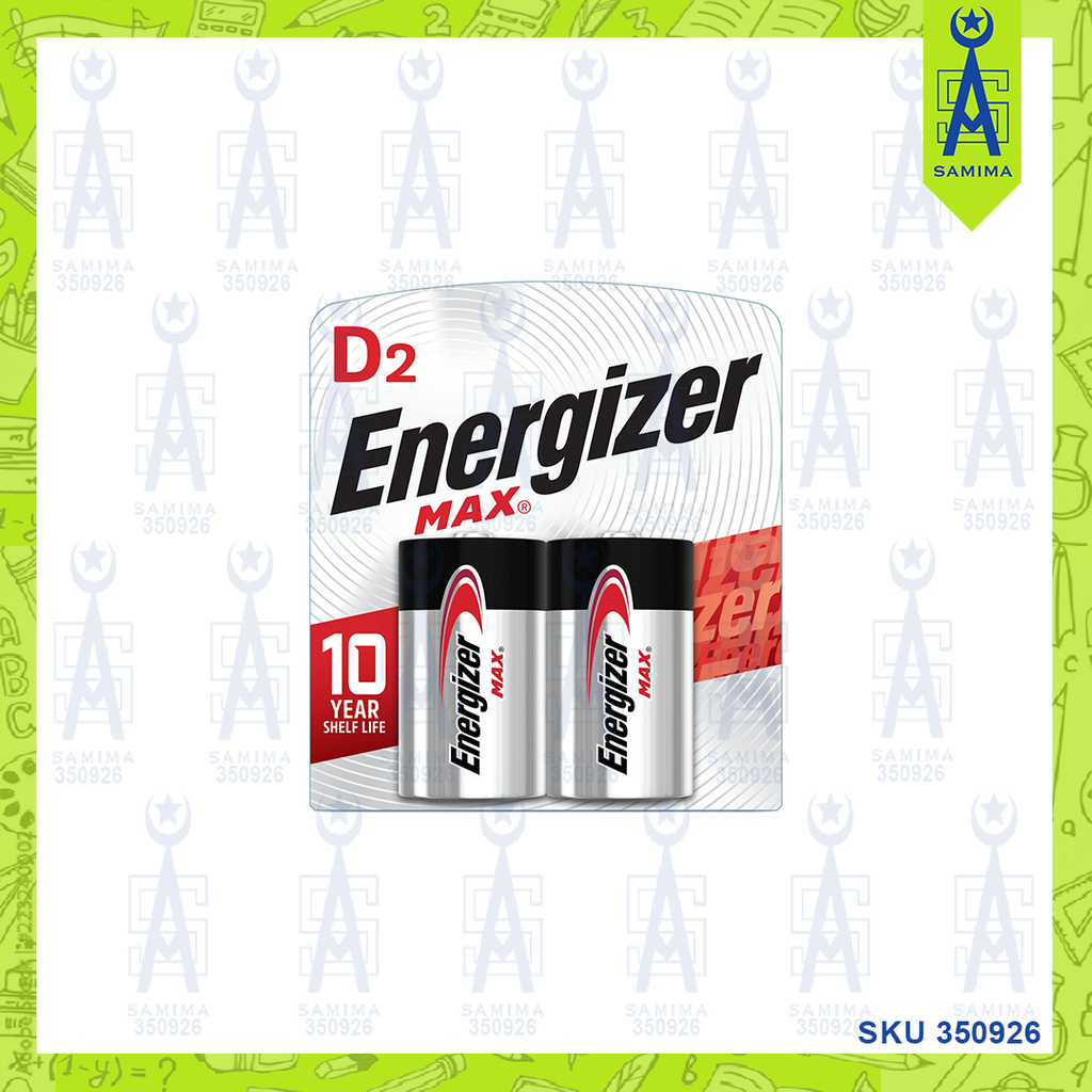 ENERGIZER MAX D BATTERY 2'S – Samima