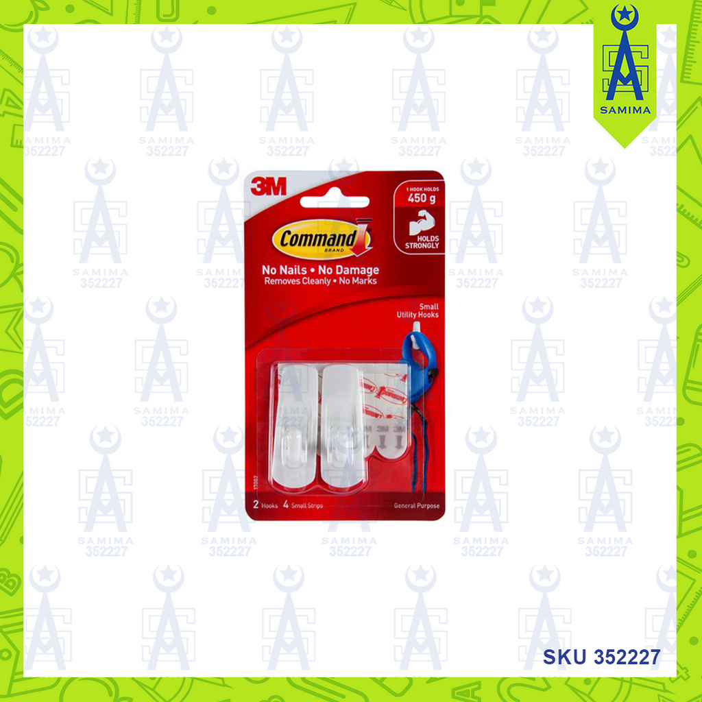 3M COPMMAND WHITE SMALL HOOKS 2 PCS / CARD – Samima