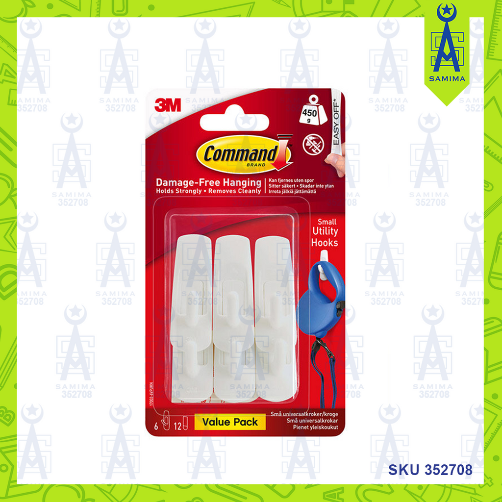 3M COMMAND VALUE PACK DAMAGE FREE 6 HOOKS 17002VP – Samima