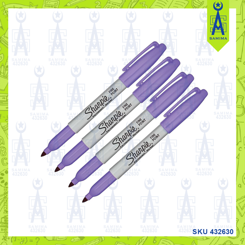 SHARPIE MARKER FINE 3 BLACK + 1 PURPLE 4'S / PACK – Samima