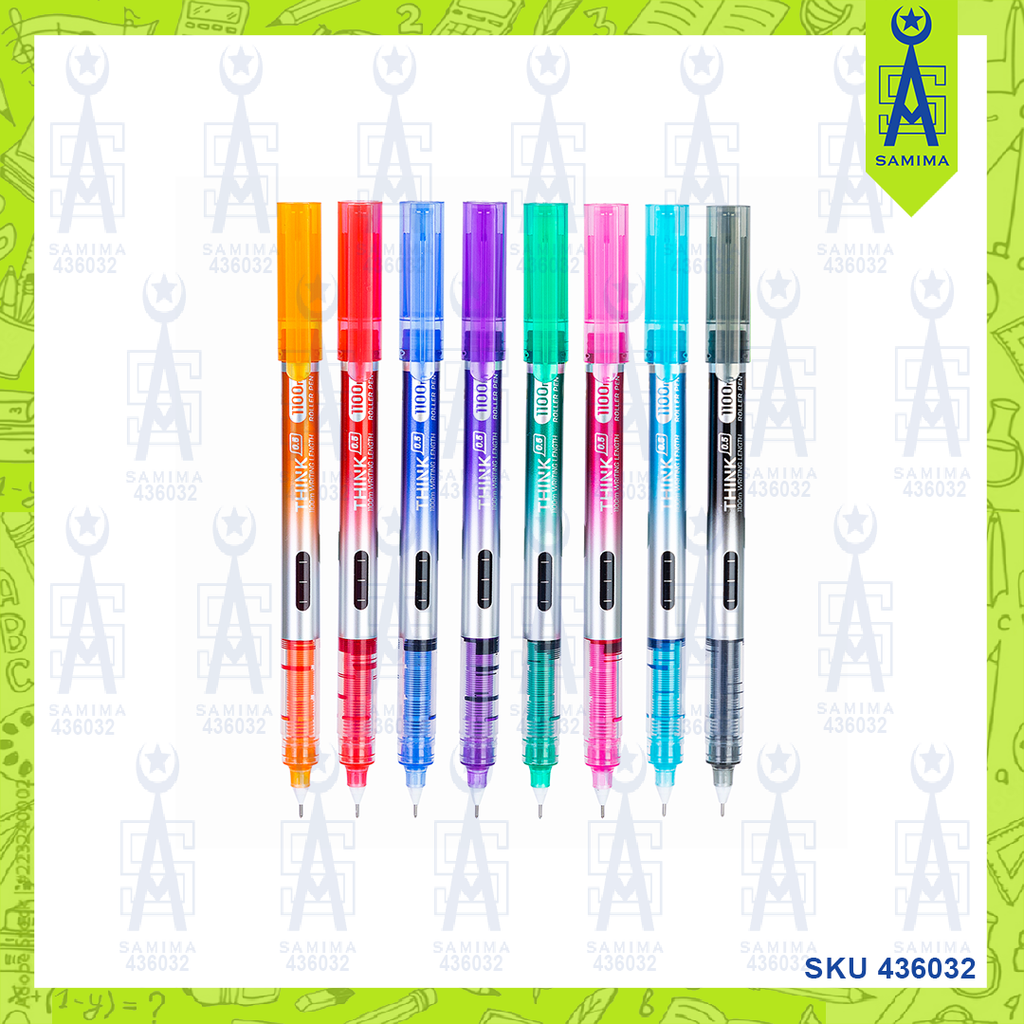DELI Q300-8C THINK ROLLER PEN 0.5MM 8COLORS – Samima