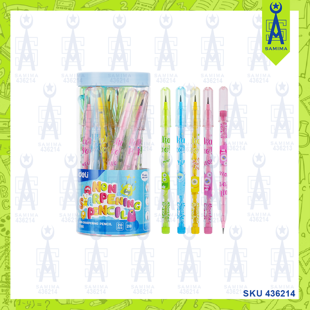 DELI C086 NON SHARPENING PENCILS 2B 20'S – Samima