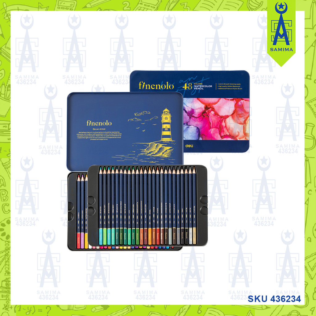 DELI C129-48 FINENOLO WATERCOLOR PENCILS 48'S/ TIN – Samima