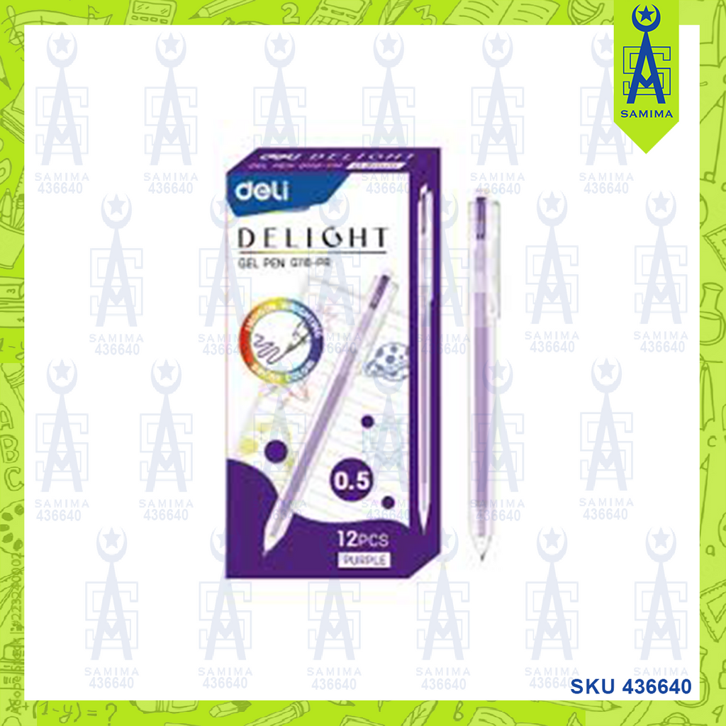DELI G118-PR GEL PEN PURPLE 0.5MM – Samima