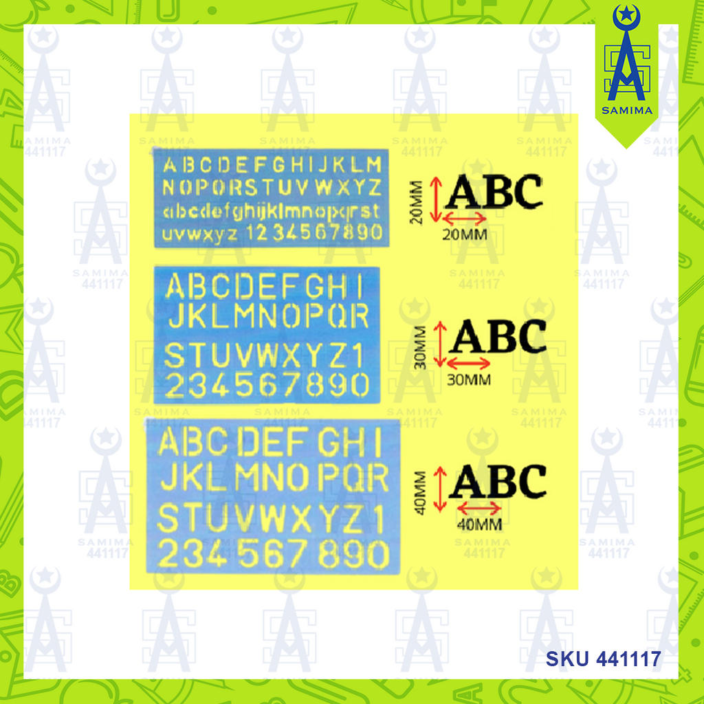 ABC STENCIL PLATE 20MM S720 – Samima