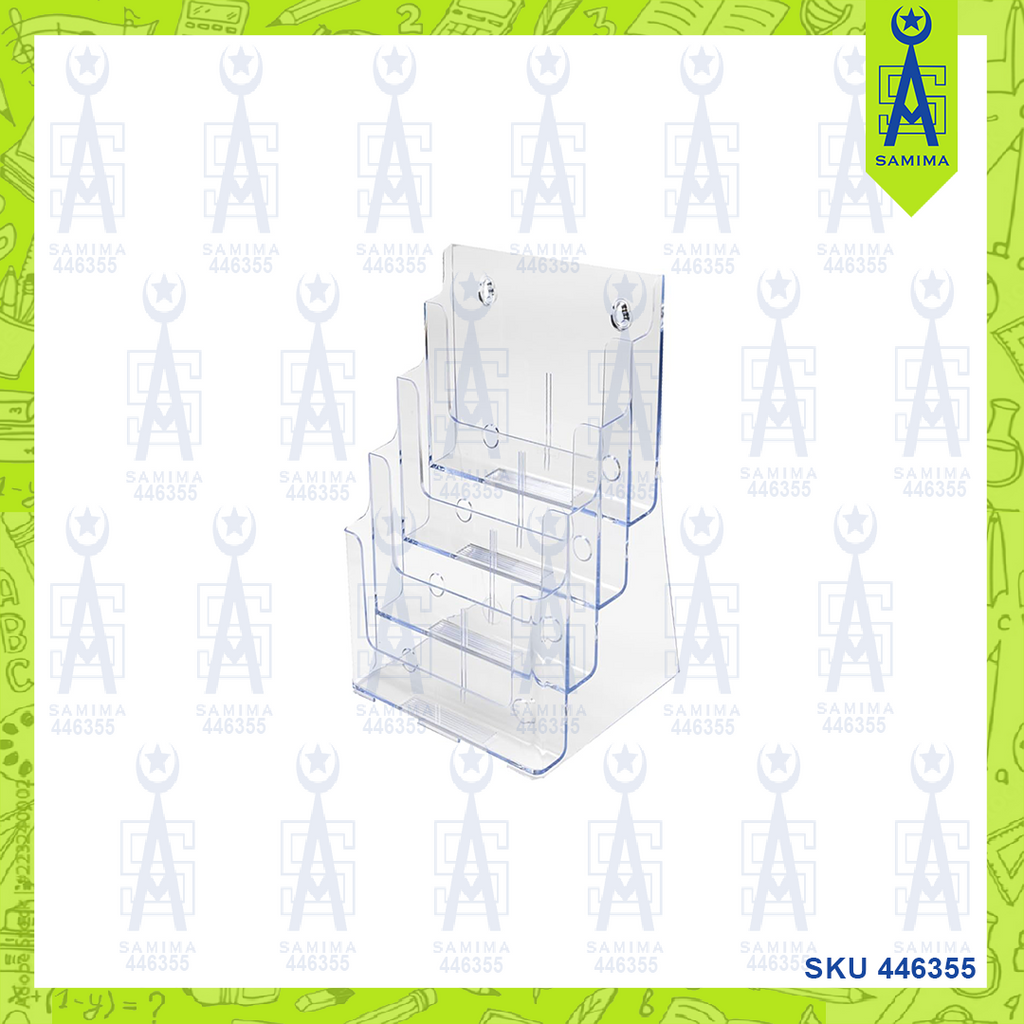 DEFLECTO 77441 4 COMPARTMENT ACRYLIC STAND A4 – Samima