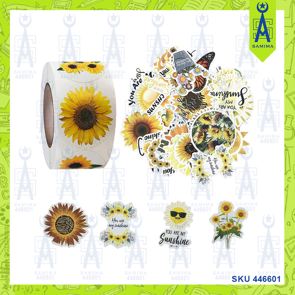 SUN FLOWER LABLE STICKERS MIX SIZE – Samima