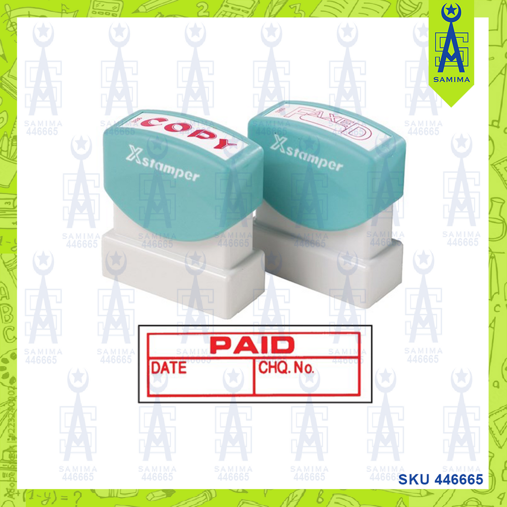 XSTAMPER RE-INKING STAMP PAID/ DATE/ CHQ NO – Samima