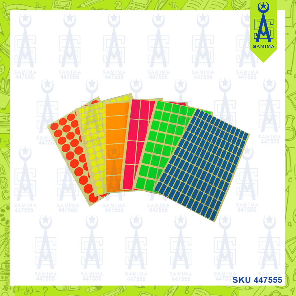 D'BEST SELF ADHESIVE LABELS MIX SIZE & MIX COLOURS – Samima