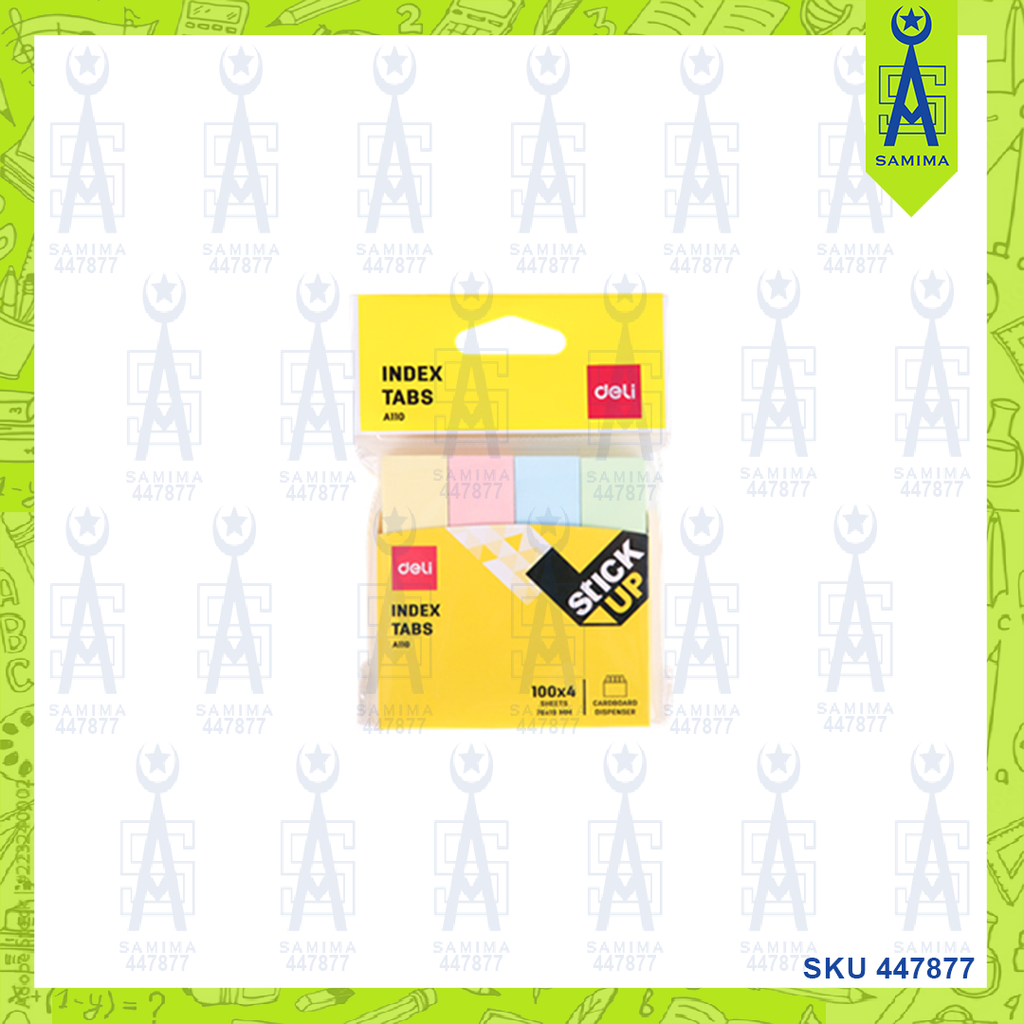 DELI STICK UP INDEX TABS A11002 76MM X 19 MM – Samima