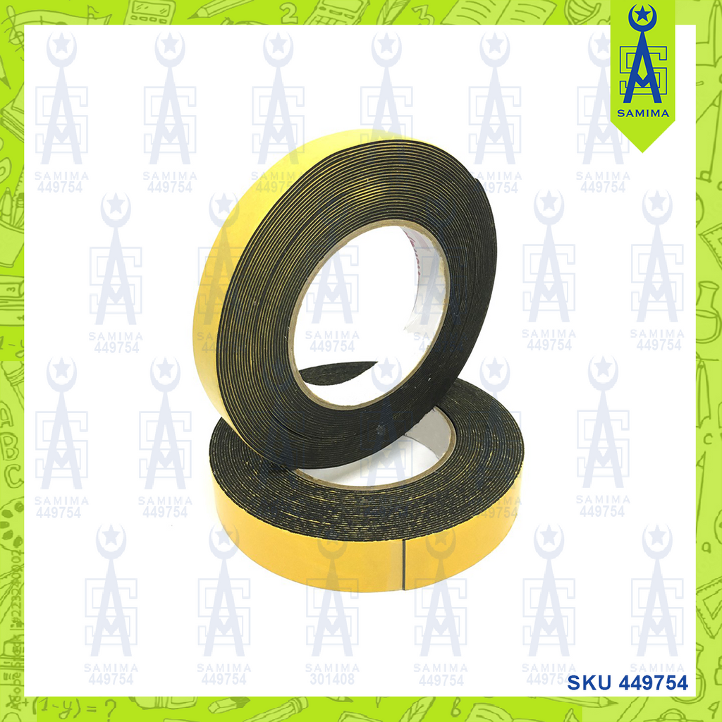 UNI ACE DOUBLE SIDED EVA FOAM TAPE BLACK24MM X 5Y – Samima