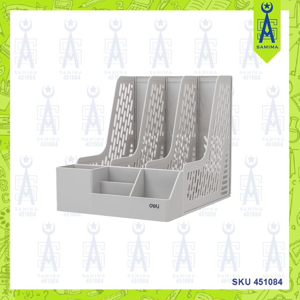 DELI Z00112 MAGAZINE HOLDER 3 DIVIDER W/PEN HOLDER – Samima